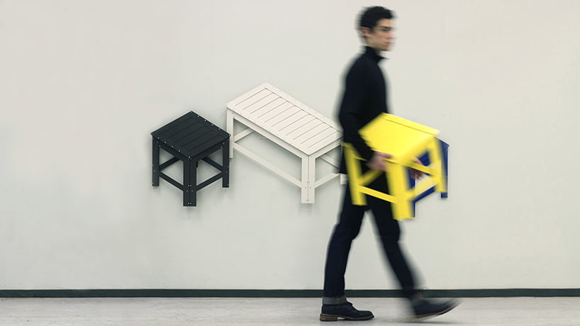 2D Furniture that Unfolds from the Wall to Become 3D – Grand Goldman