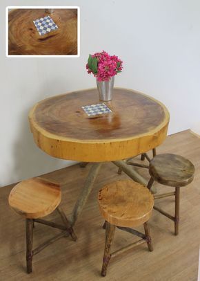 Hermosos muebles reutilizando troncos de madera | Ideas Perfectas